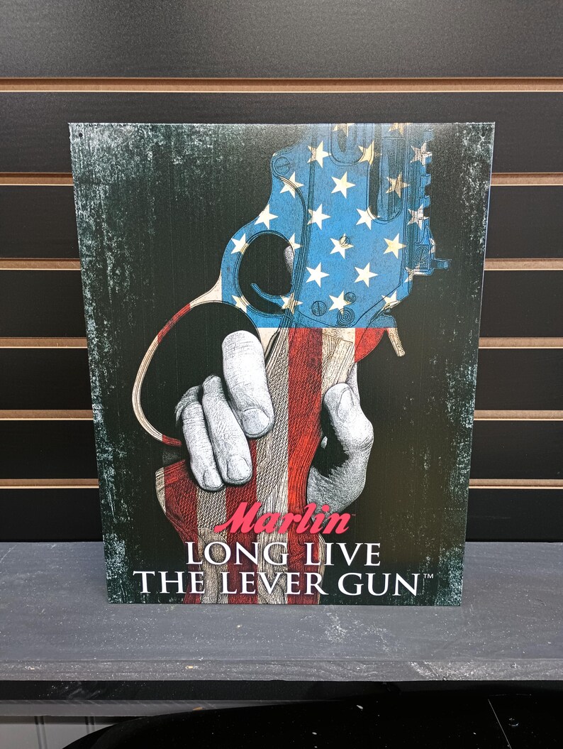 Marlin Rifle Tin Sign Marlin Long Live Lever Gun Signs Vintage ...