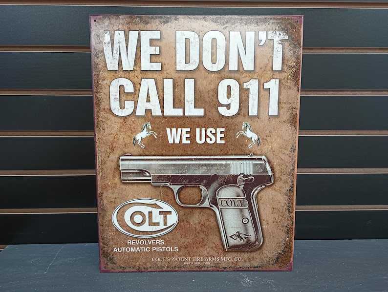 Colt Firearms Tin Sign Colt Gun Signs Garage Decor Men Conservative ...