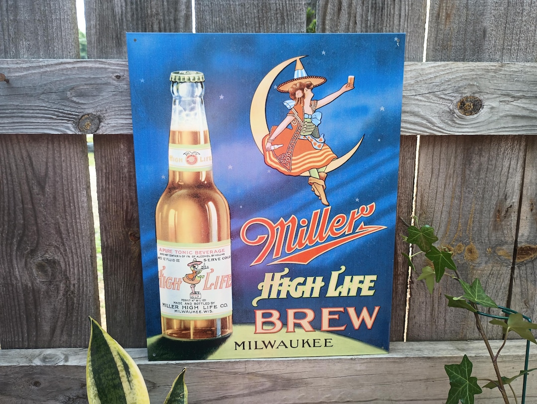 Miller High Life Beer Sign Basement Bar Signage Miller Lite Bartender ...