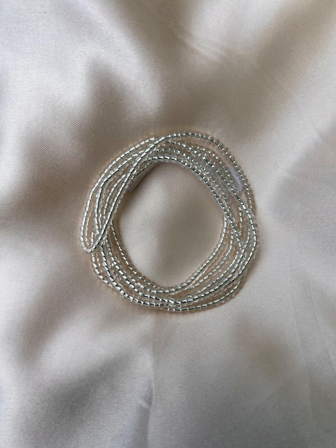 Silver Waist Beads With Clasp or Traditional Tie-on Handmade Beaded ...