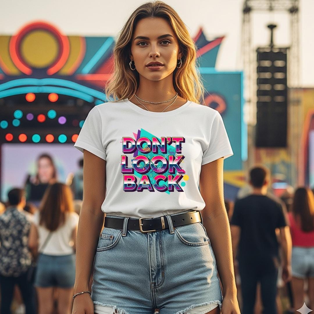 Don't Look Back T-shirt, Retro 90s Oasis Inspired Tee, Britpop Indie ...