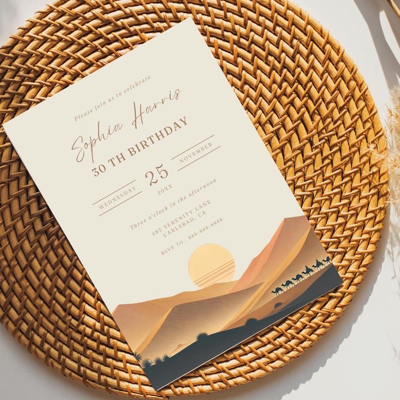 Nordic Birthday Invitation Template Personalized Mountain Invite ...