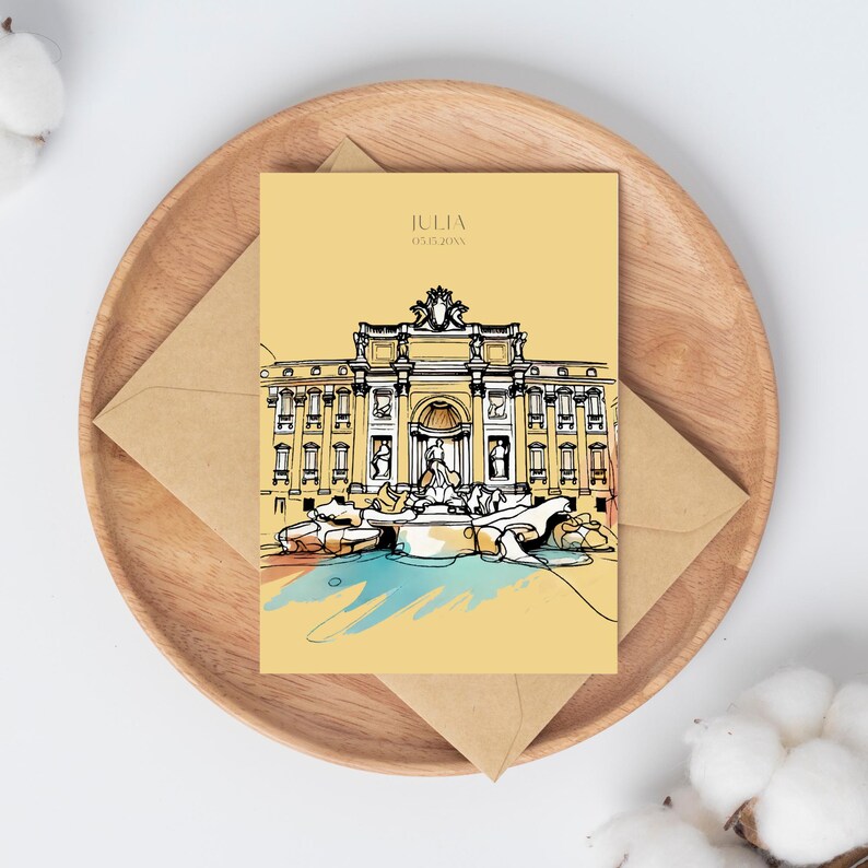 Editable Rome Bridal Shower Invitation Template | Personalized Italy ...