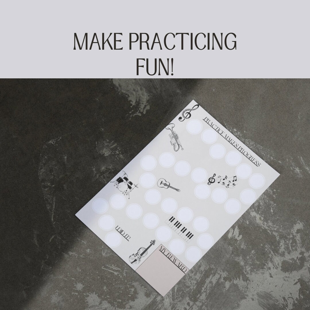 Music Reward Chart for Kids Behavior Chart Printable, Music Practice ...