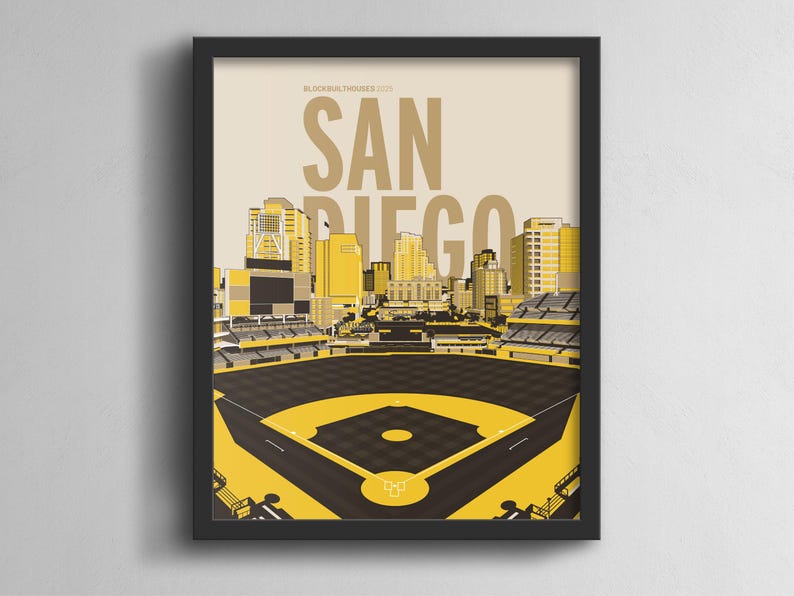 San Diego Padres Petco Park Travel Poster Team Colors Art Print - Etsy