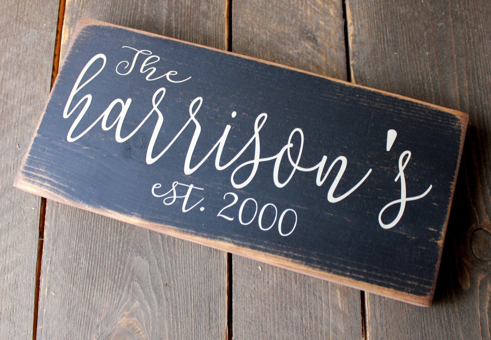 Script Font Family Name and Established Year Sign | Etsy