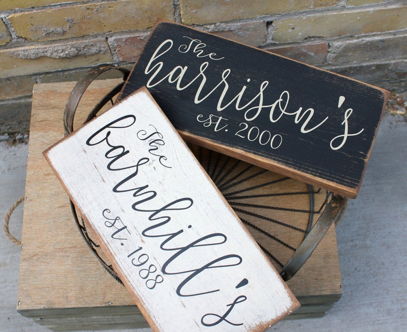 Script Font Family Name and Established Year Sign | Etsy