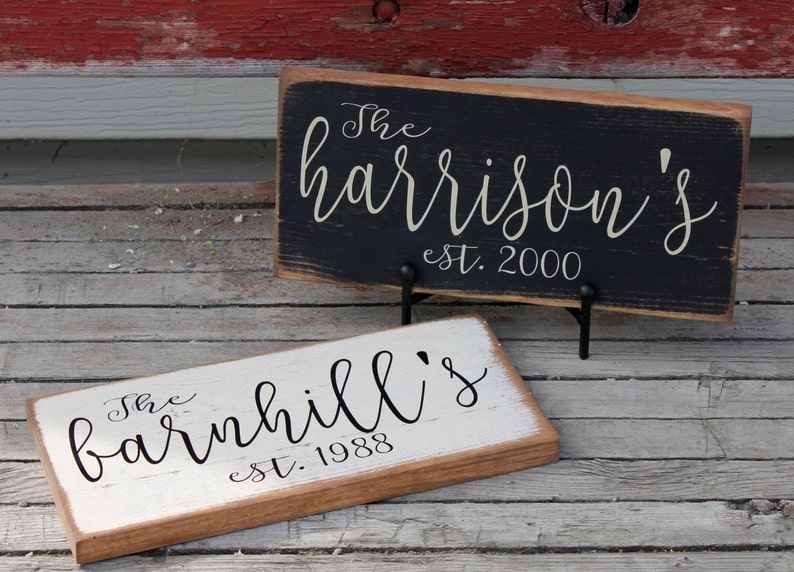 Script Font Family Name and Established Year Sign - Etsy