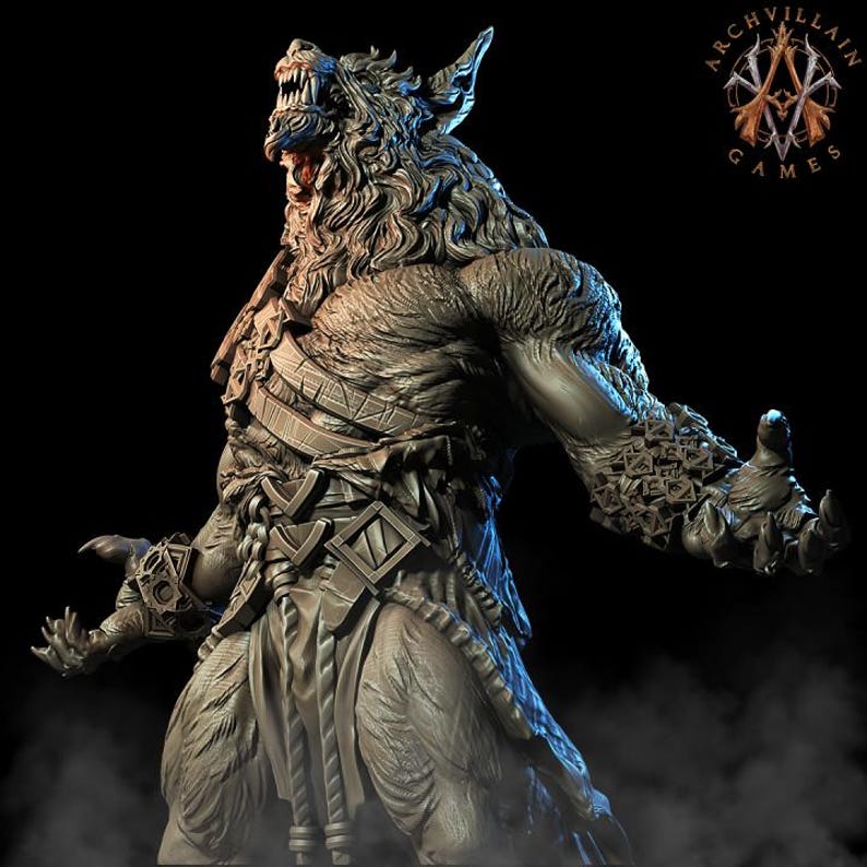 Werewolf Alpha. 3D Figure. Figure for Painting. Werewolf Figurine ...