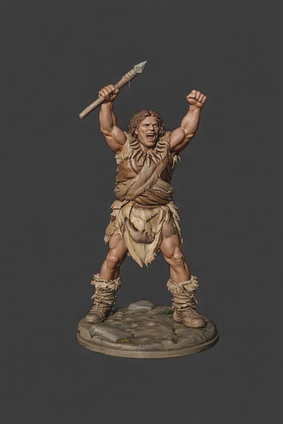 Neanderthal Warrior STL File – Prehistoric Hunter Miniature for 3D ...