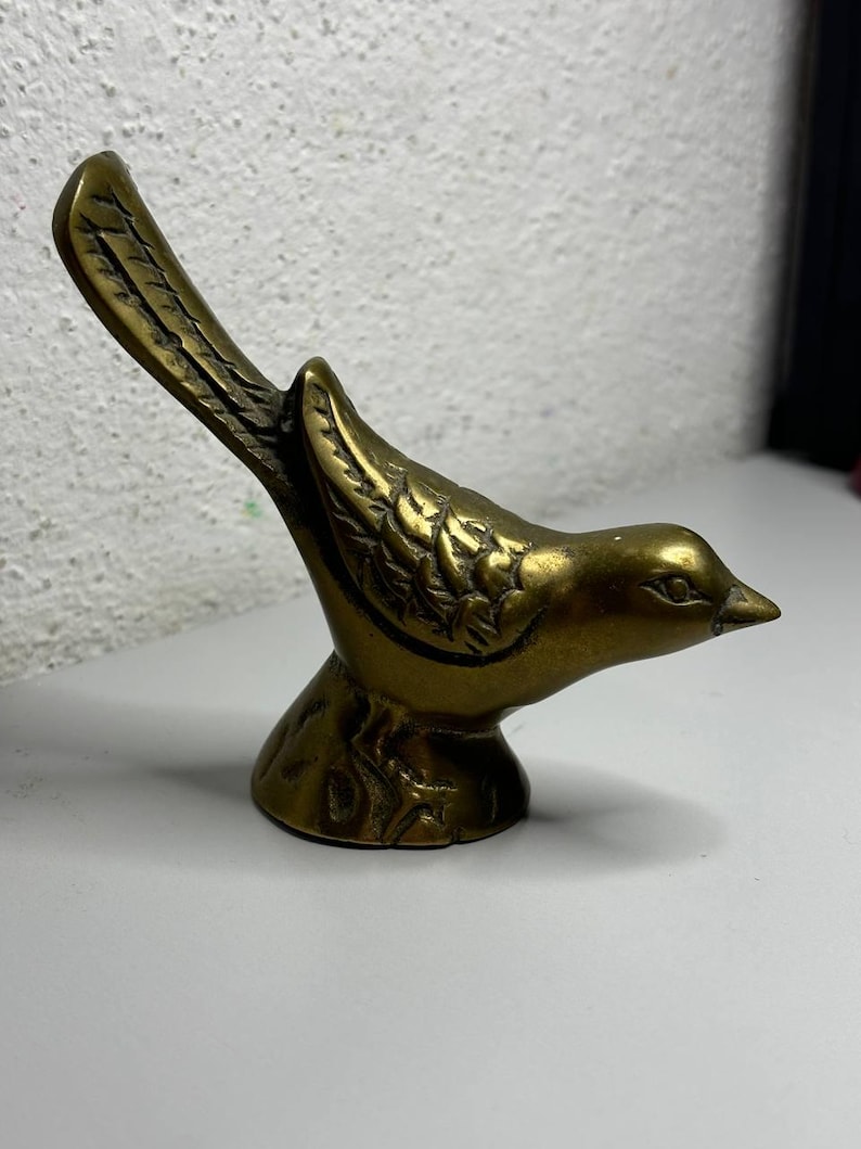 Bird Made of Metal. Small Decorative Statuette. Miniature Handmade ...