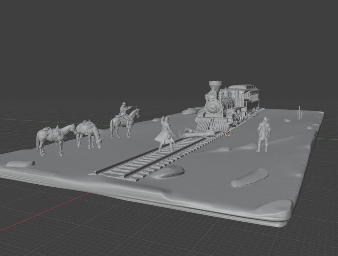 Wild West Train Robbery Diorama STL for 3D Printing - Etsy