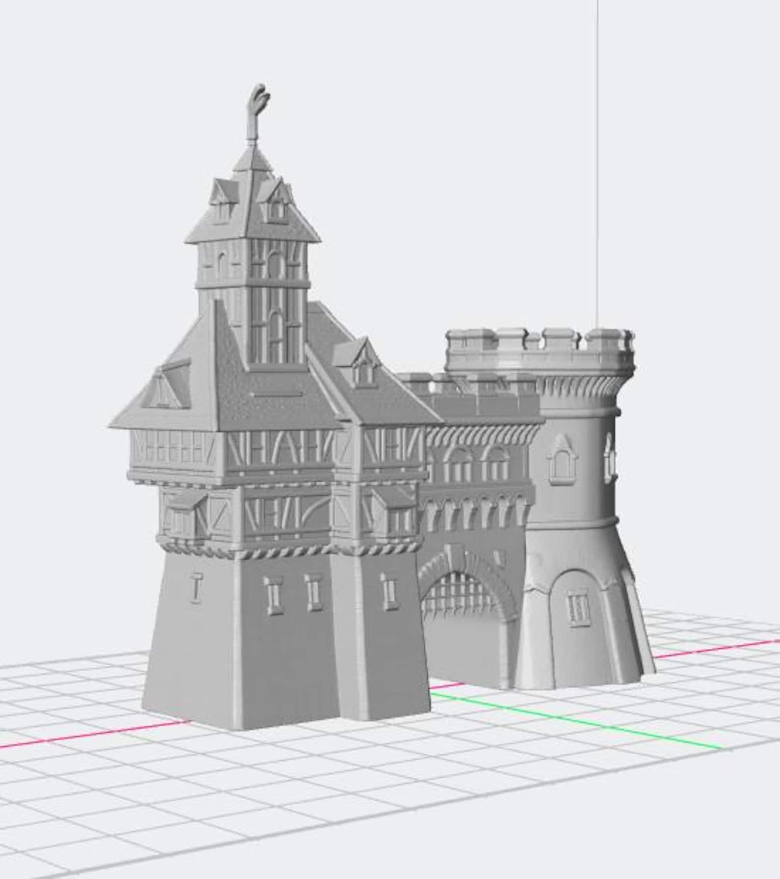 Medieval Gatehouse Castle STL | 3D Print Model - Etsy