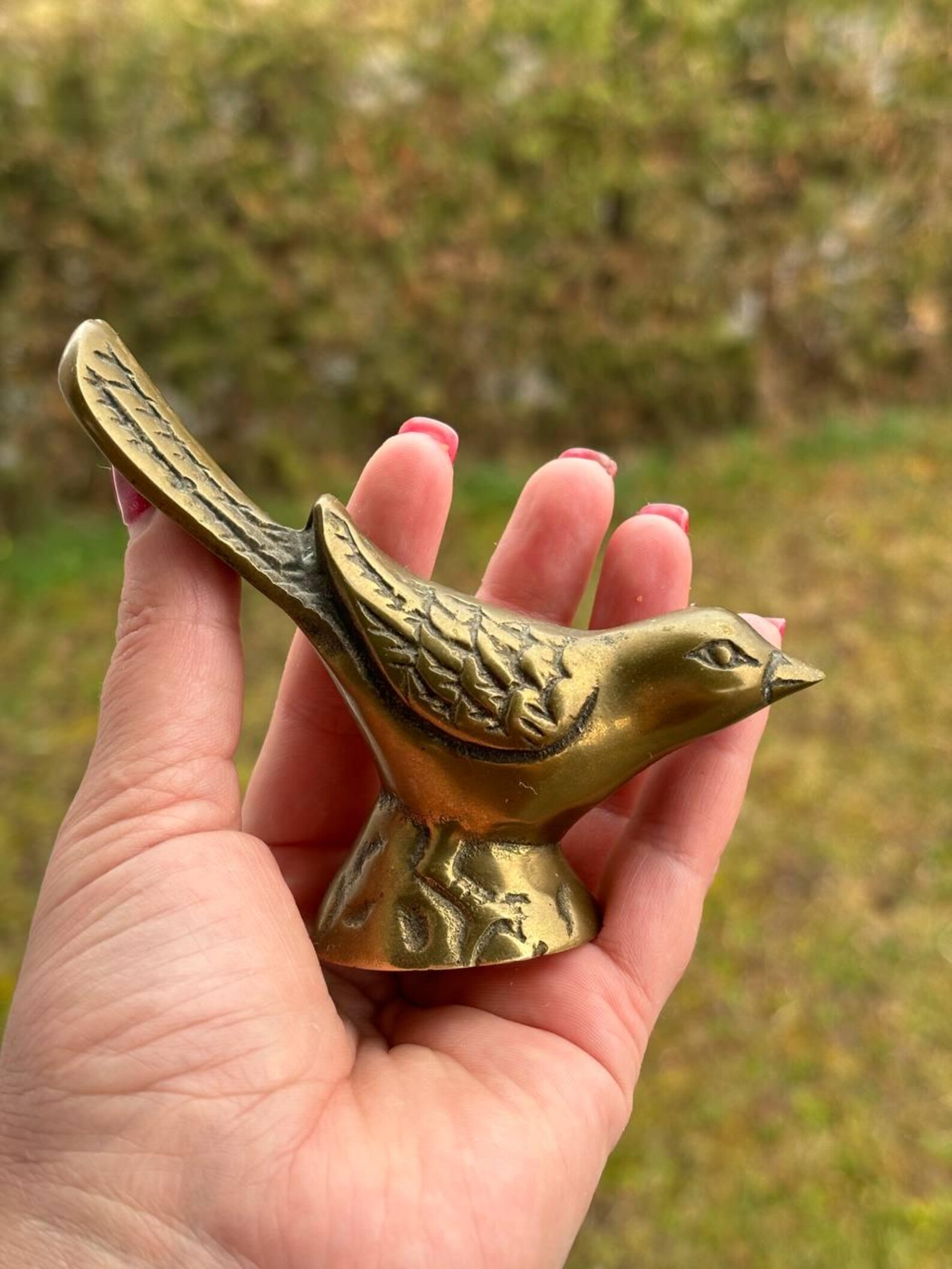 Bird Made of Metal. Small Decorative Statuette. Miniature Handmade ...