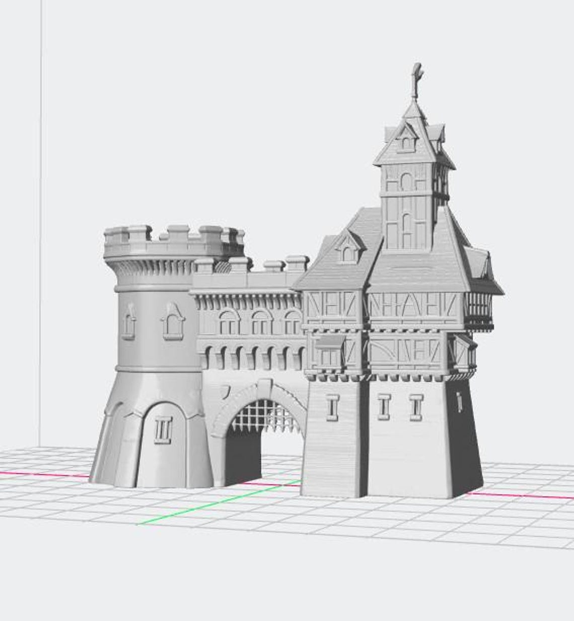 Medieval Gatehouse Castle STL | 3D Print Model - Etsy