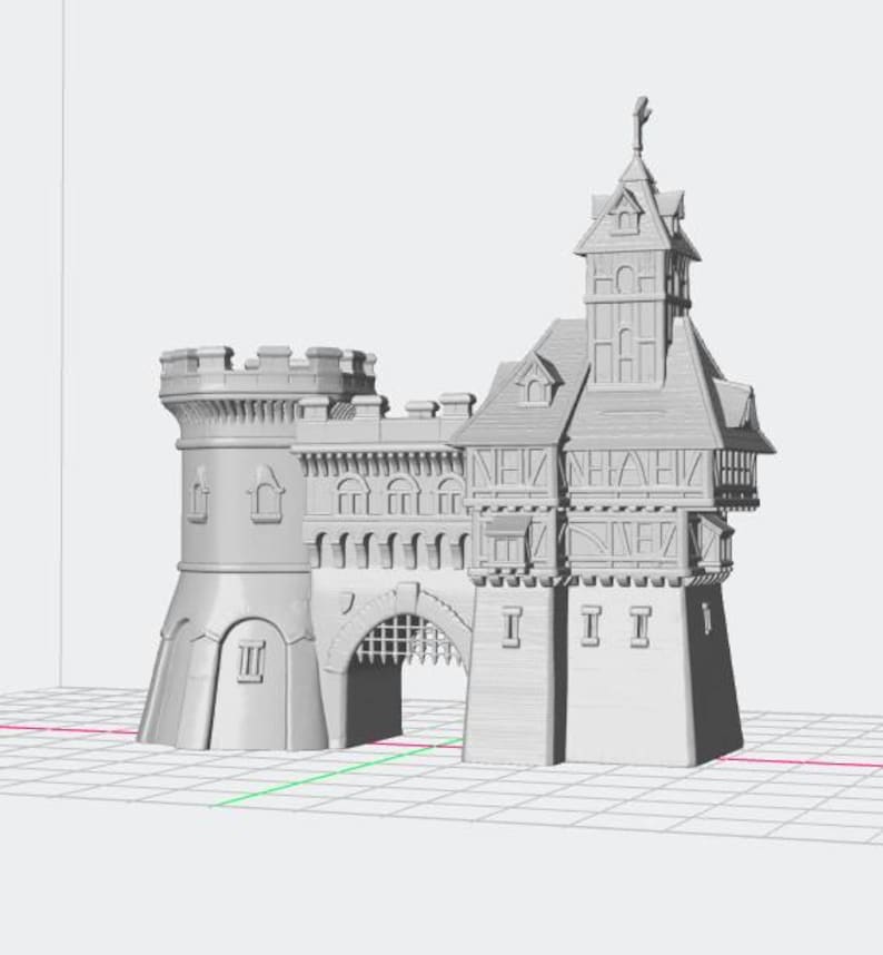 Medieval Gatehouse Castle STL | 3D Print Model - Etsy