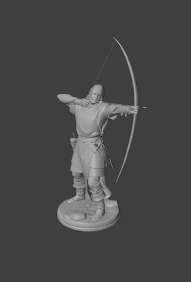 Medieval English Longbowman 3D Model STL | Archer Miniature for 3D ...