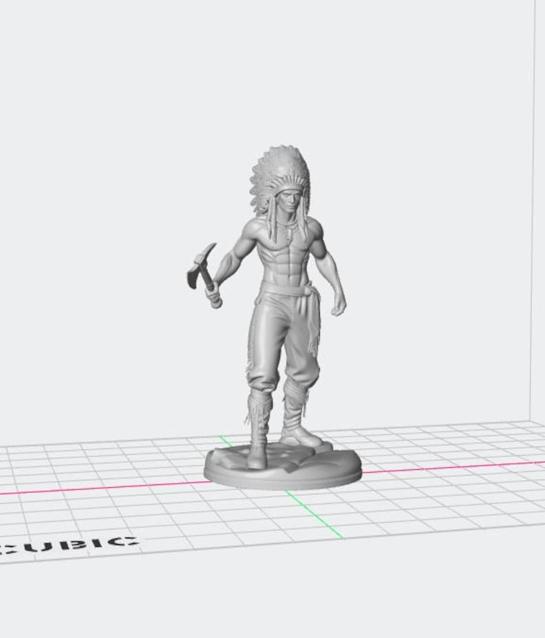Native Warrior STL File | 3D Printable Figure | Tribal Warrior ...
