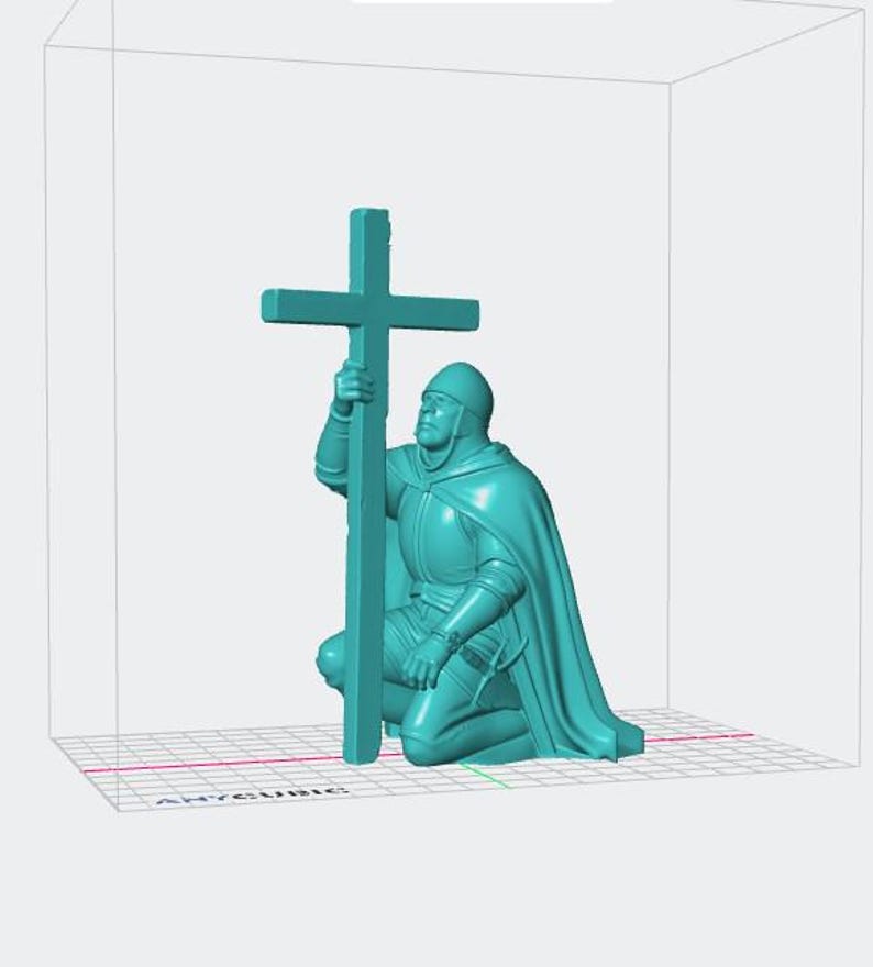 Crusader Knight STL File | Medieval Knight With Cross 3D Model ...