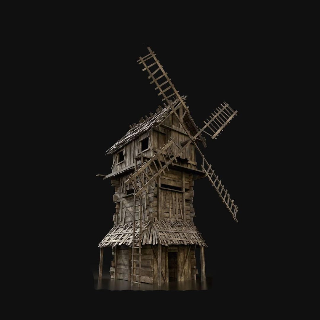 Medieval Wooden Windmill STL File | Fantasy Windmill Terrain | Tabletop ...