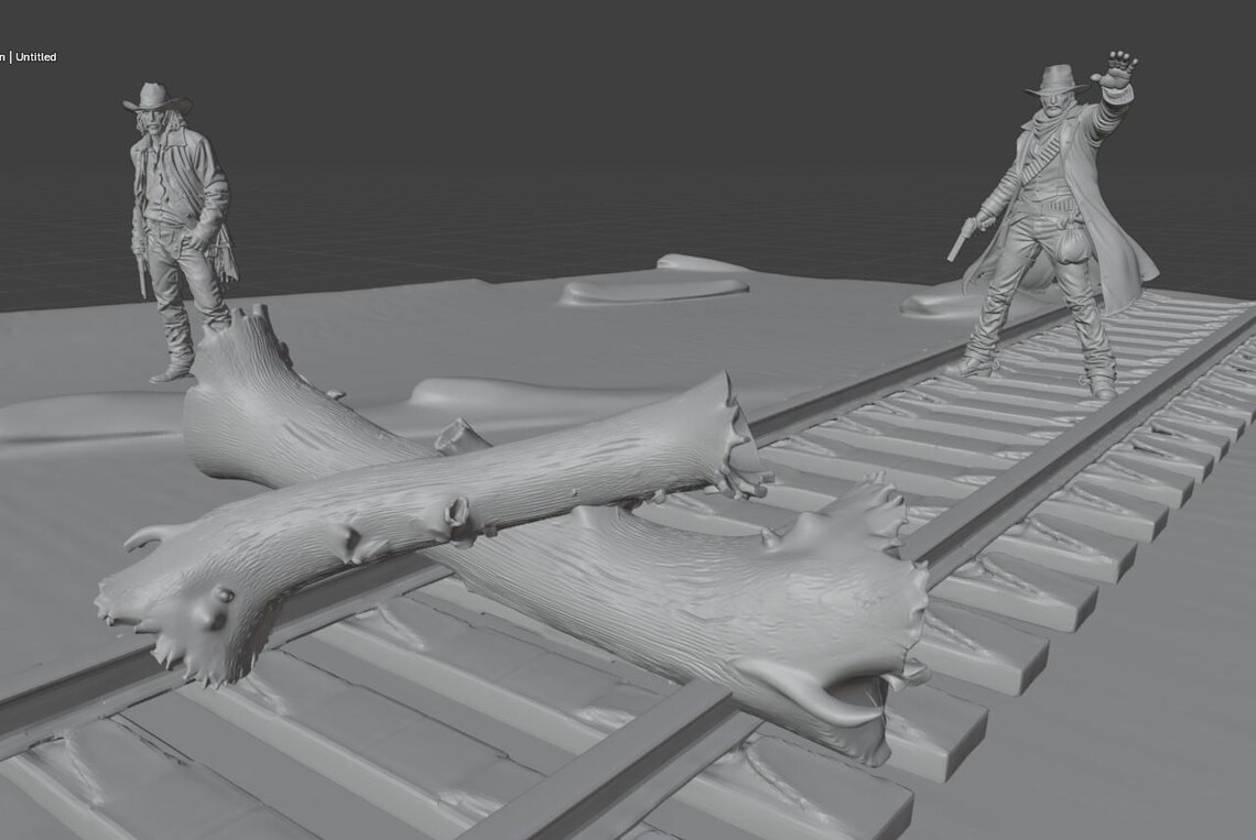 Wild West Train Robbery Diorama STL for 3D Printing - Etsy