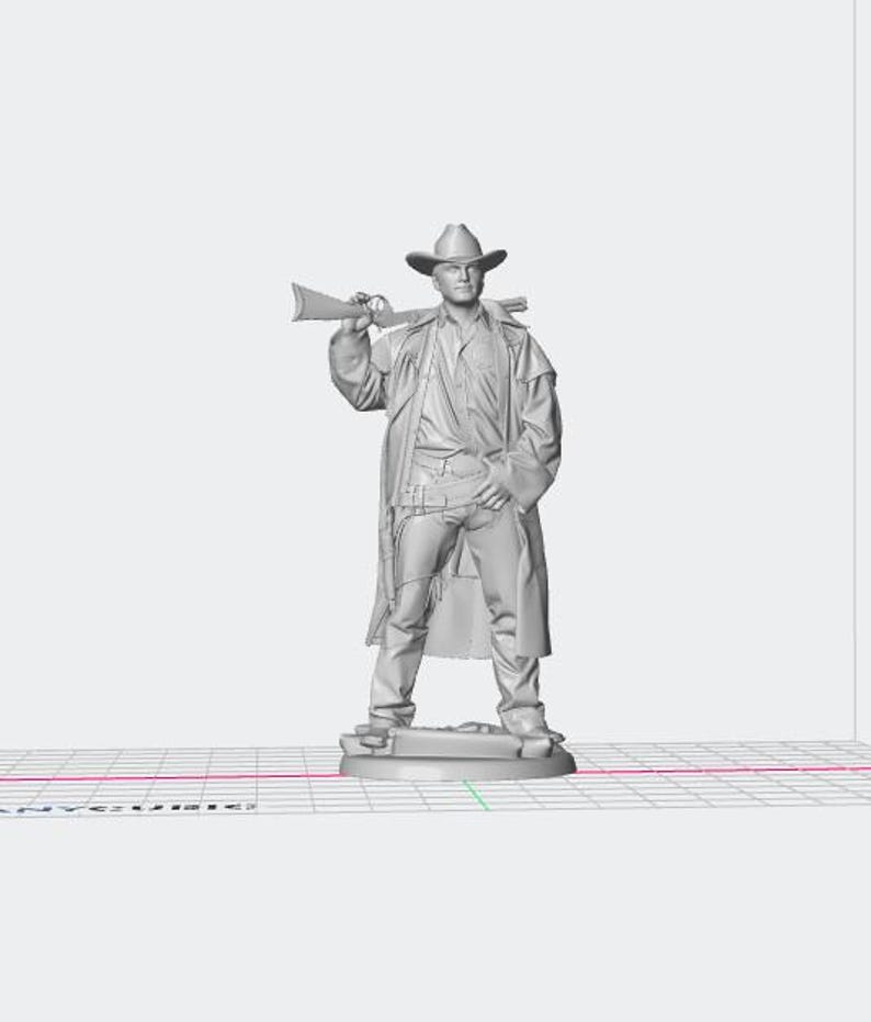 Cowboy STL Miniature | Wild West 3D Printing Model | Cowboy With Rifle ...