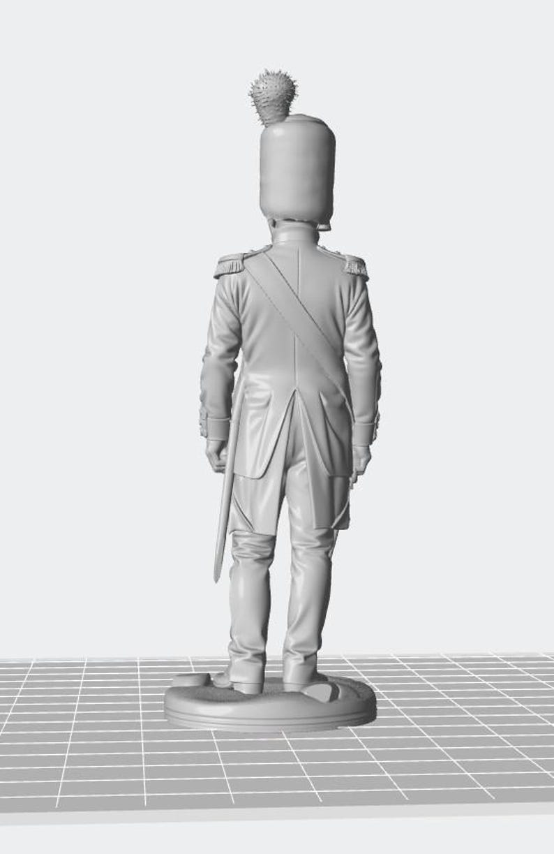 French Napoleonic Infantry Officer STL File – 120mm / 75mm / 54mm ...