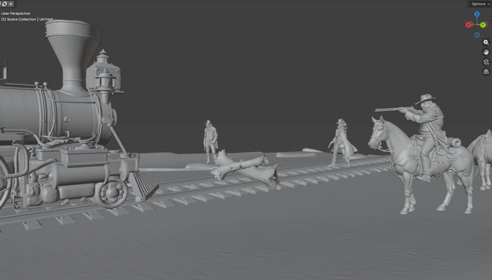 Wild West Train Robbery Diorama STL for 3D Printing - Etsy