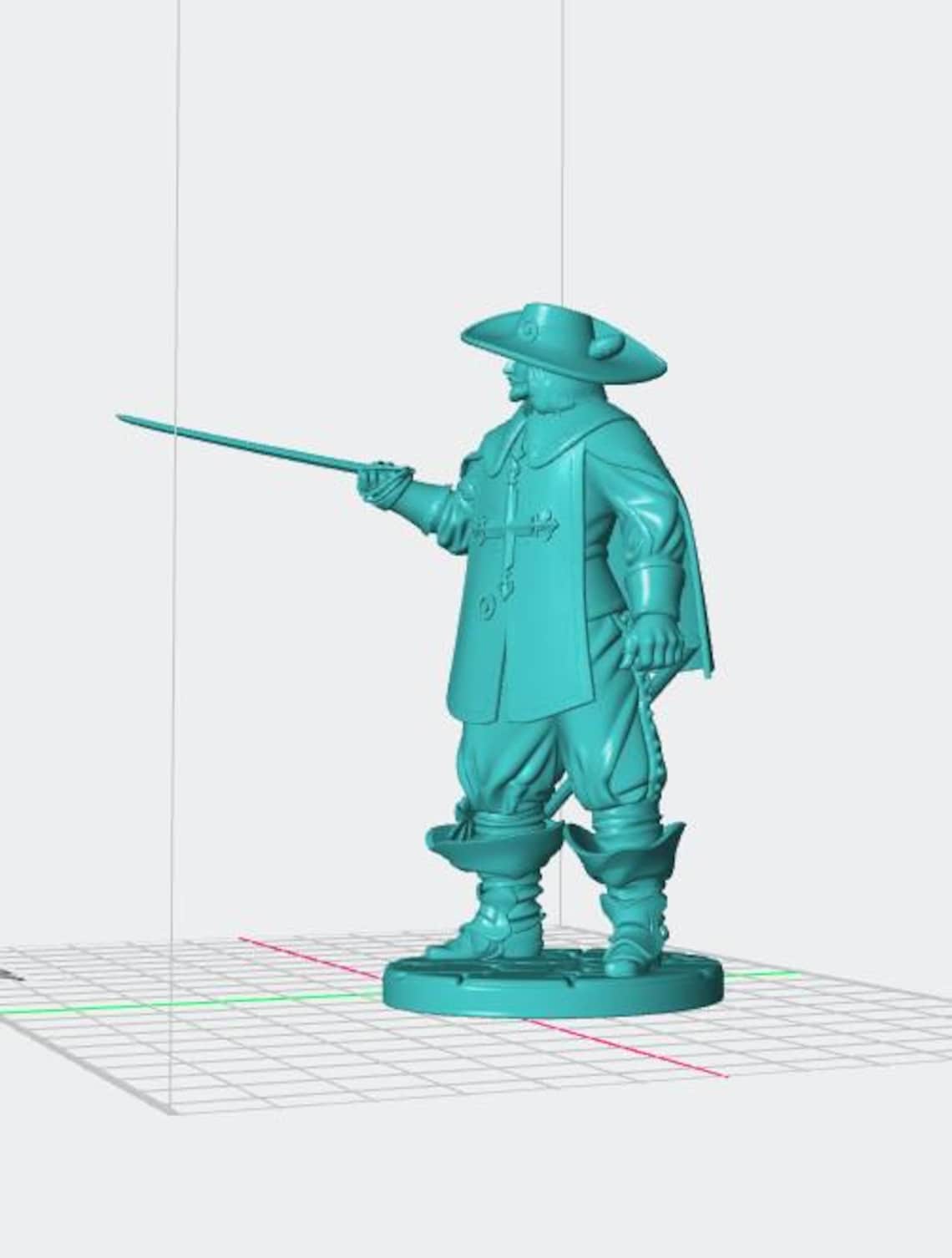 Late Renaissance Musketeer STL Figure for 3D Printing – 17th Century ...