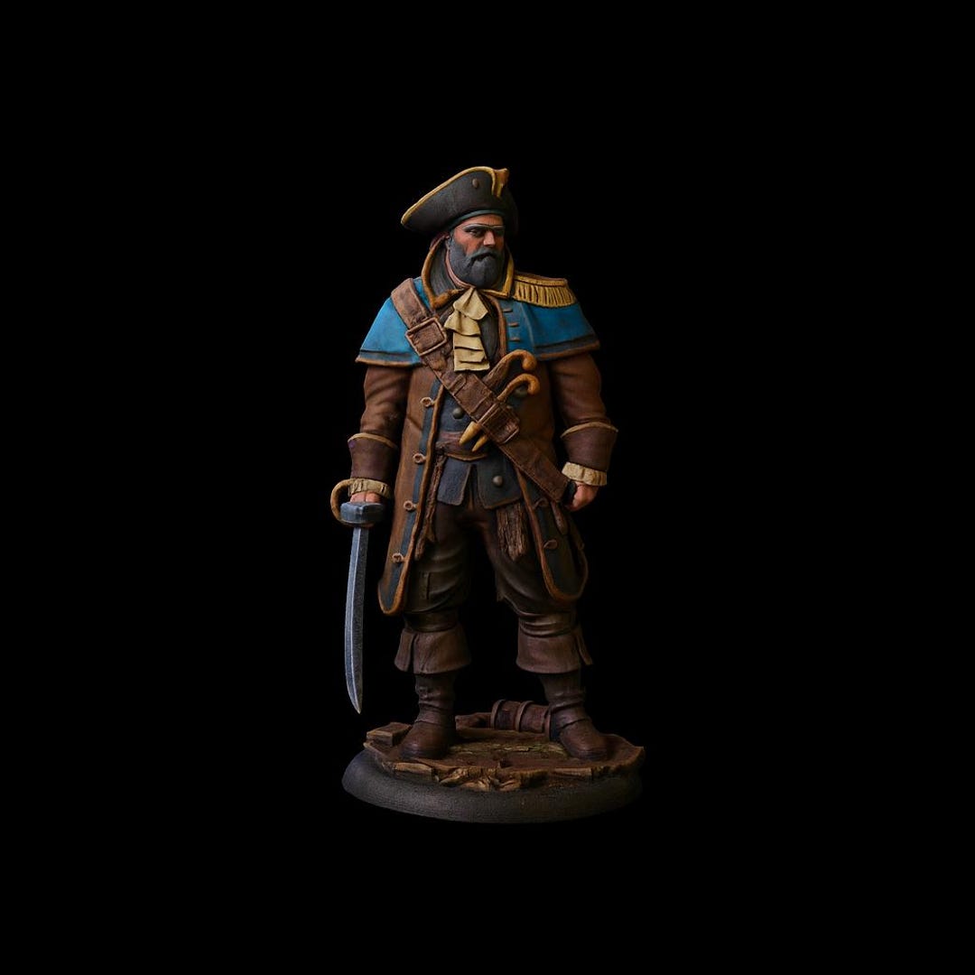 Pirate Captain STL File – 3D Printable Pirate Miniature for Tabletop ...