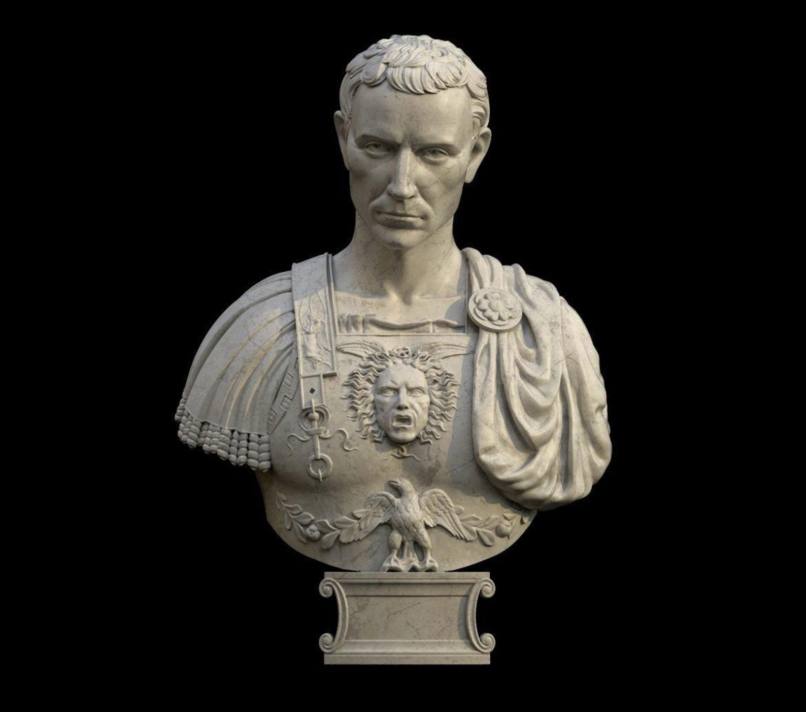Bust of Julius Caesar. Emperor Statue. Home Decoration Ancient Rome. 3D ...