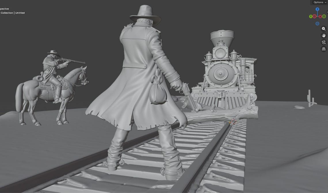 Wild West Train Robbery Diorama STL for 3D Printing - Etsy
