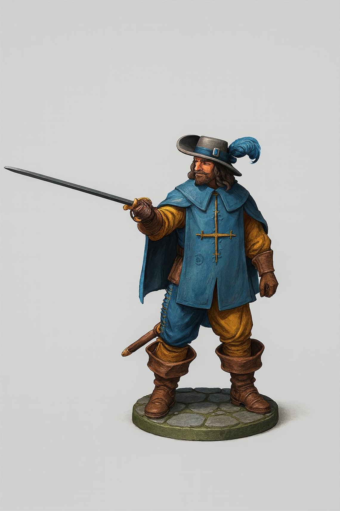Late Renaissance Musketeer STL Figure for 3D Printing – 17th Century ...