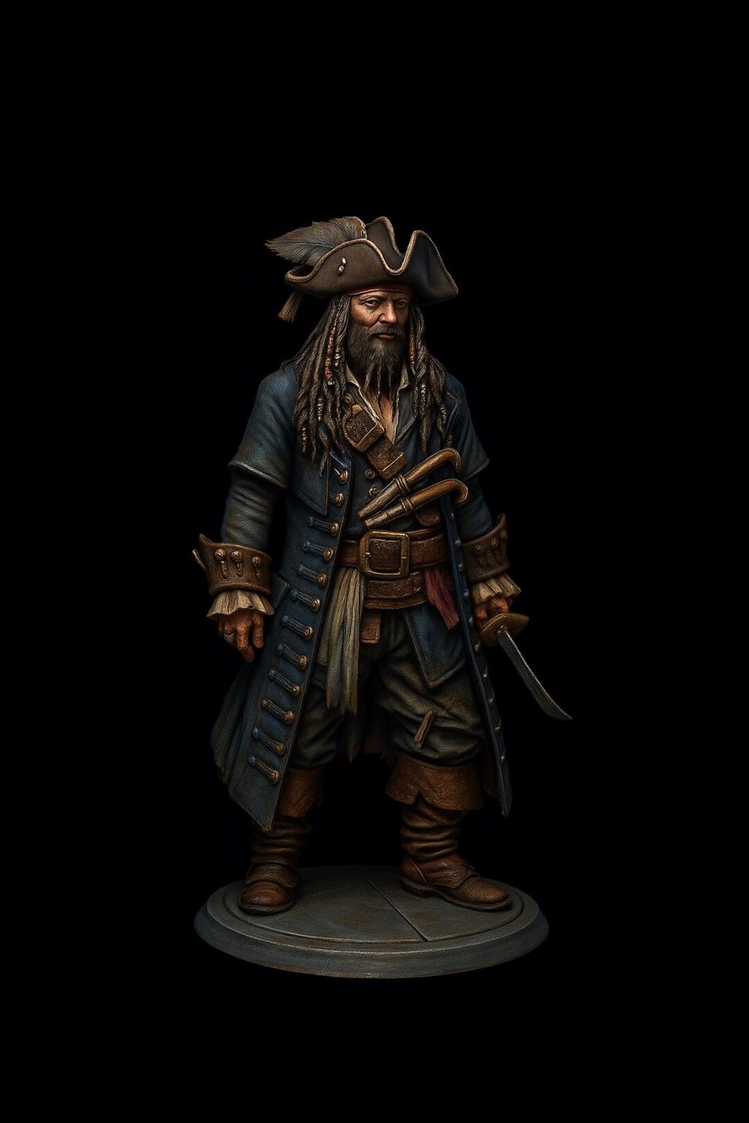 Pirate Captain STL File – Highly Detailed 3D Printable Figure - Etsy