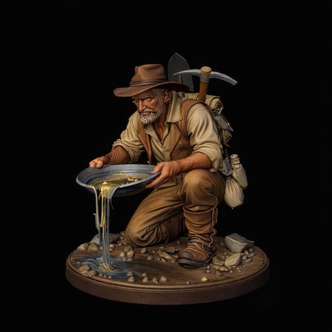 Klondike Gold Prospector STL – Old Miner Miniature for 3D Printing ...