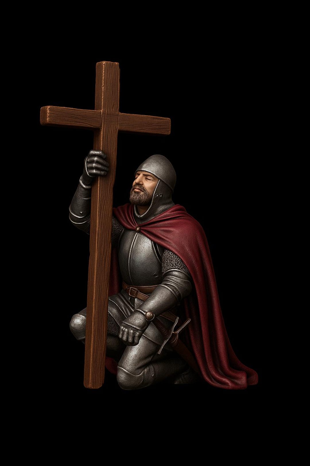 Crusader Knight STL File | Medieval Knight With Cross 3D Model ...