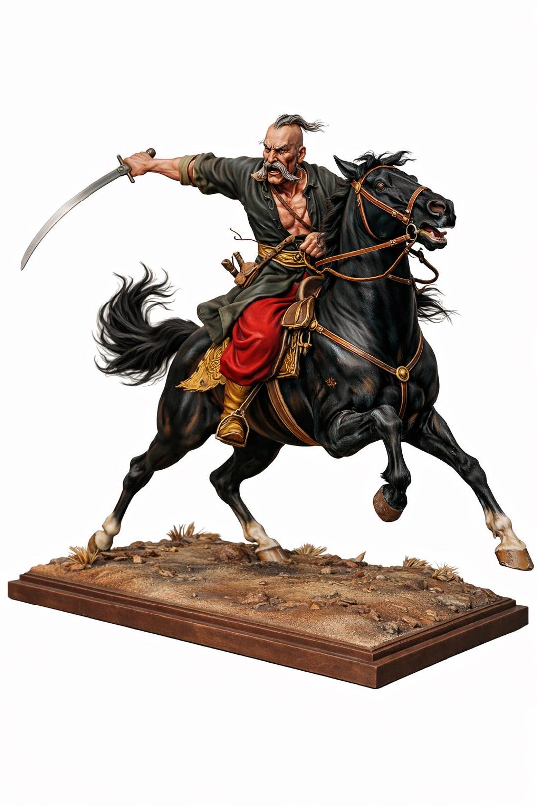 Cossack Warrior STL – Horse Rider With Saber – Ukrainian Cossack 3D ...