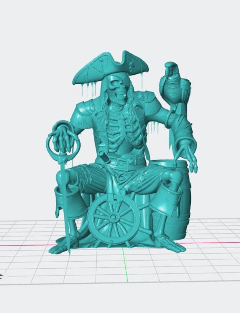 Fantasy Skeleton Pirate STL | Undead Pirate Captain With Parrot | 3D ...