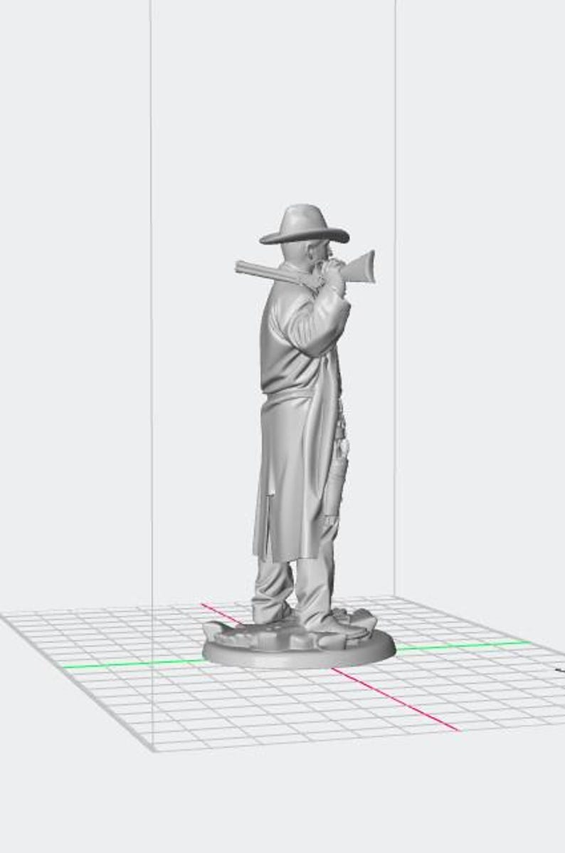 Cowboy STL Miniature | Wild West 3D Printing Model | Cowboy With Rifle ...