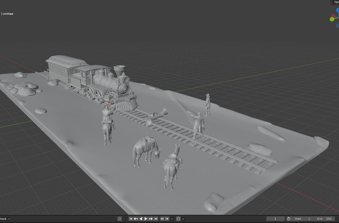 Wild West Train Robbery Diorama STL for 3D Printing - Etsy