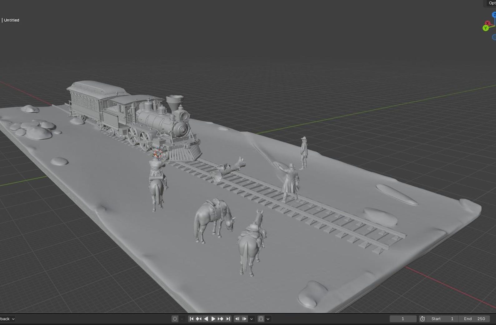 Wild West Train Robbery Diorama STL for 3D Printing - Etsy