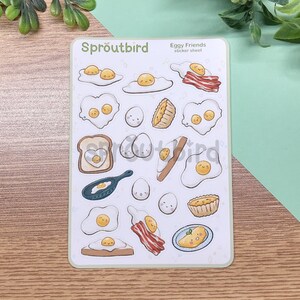 Eggy Friends | Cute Egg Food Stickers | 3.5x5 Matte Sticker Sheet for ...