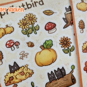 Fall Harvest | Adorable Cute Autumn Leaves Sticker Sheet | 3.5x5 Matte ...
