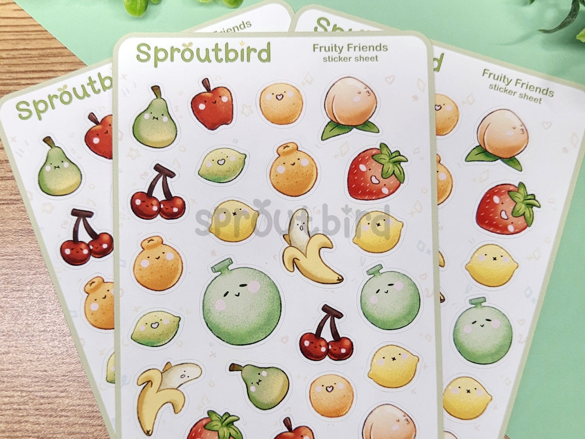 Cute Fruit Emotes Planner Stickers | Fruity Friends | 3.5x5 Matte ...