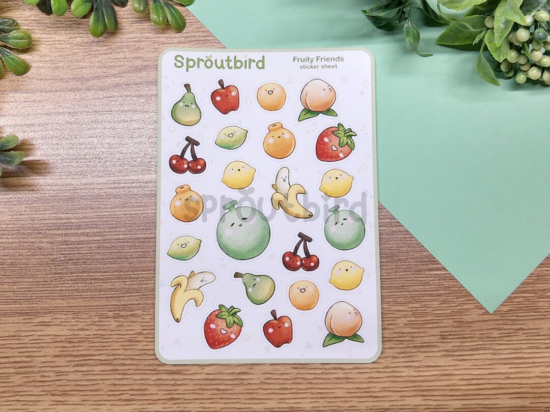 Cute Fruit Emotes Planner Stickers | Fruity Friends | 3.5x5 Matte ...