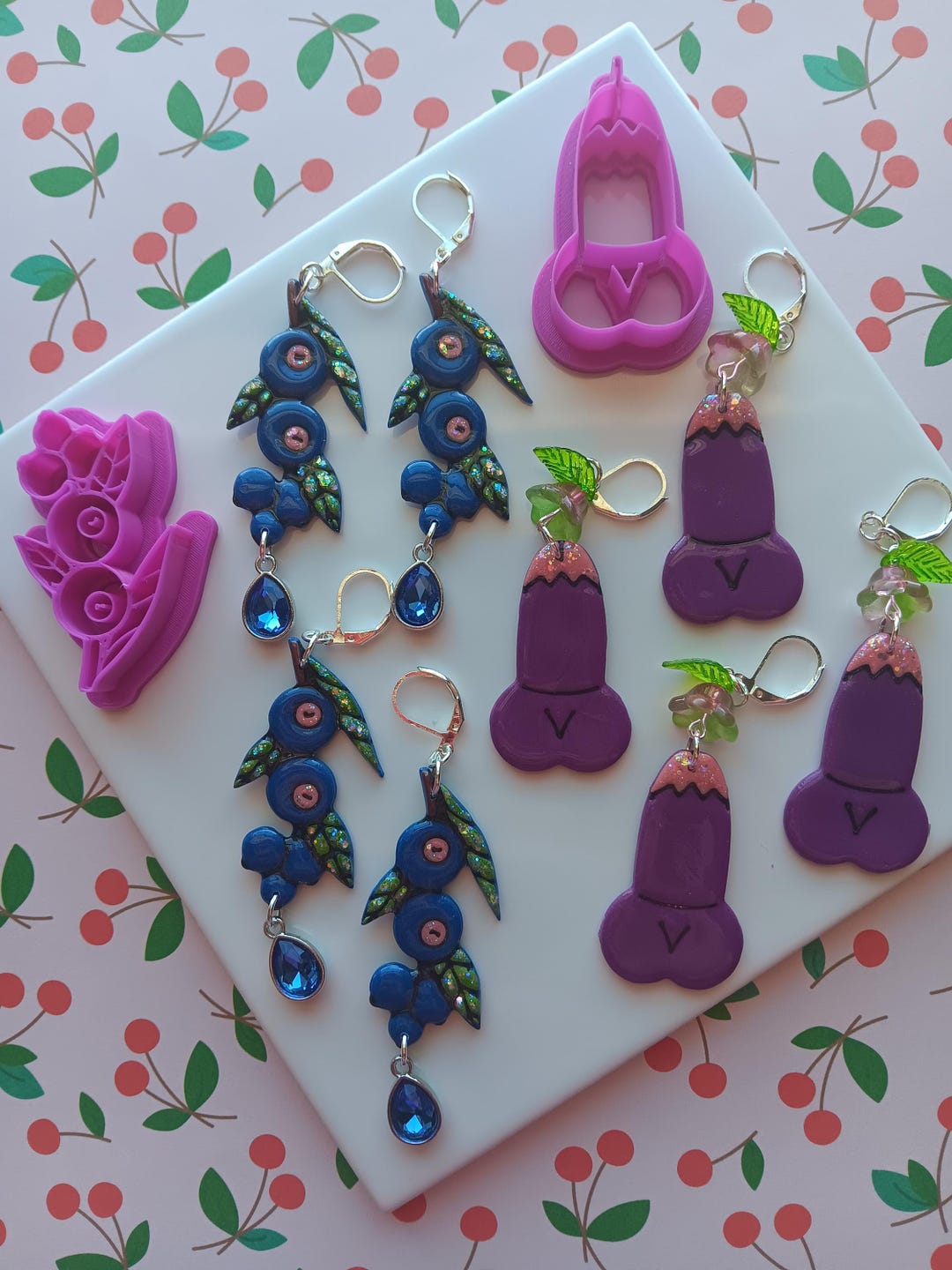 Blueberry and Eggplant Frisky Fruits - Polymer Clay Cutter Tool ...