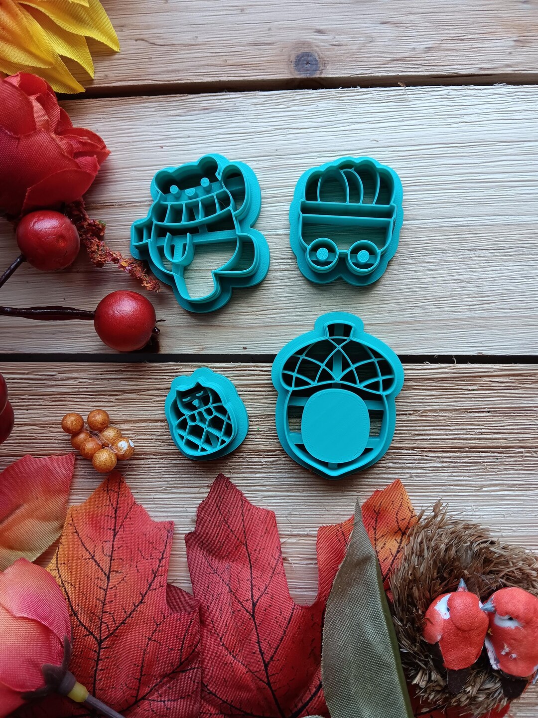 Cottage Core Fall Animal 2 Piece - Polymer Clay Cutter Tool - Multiple ...