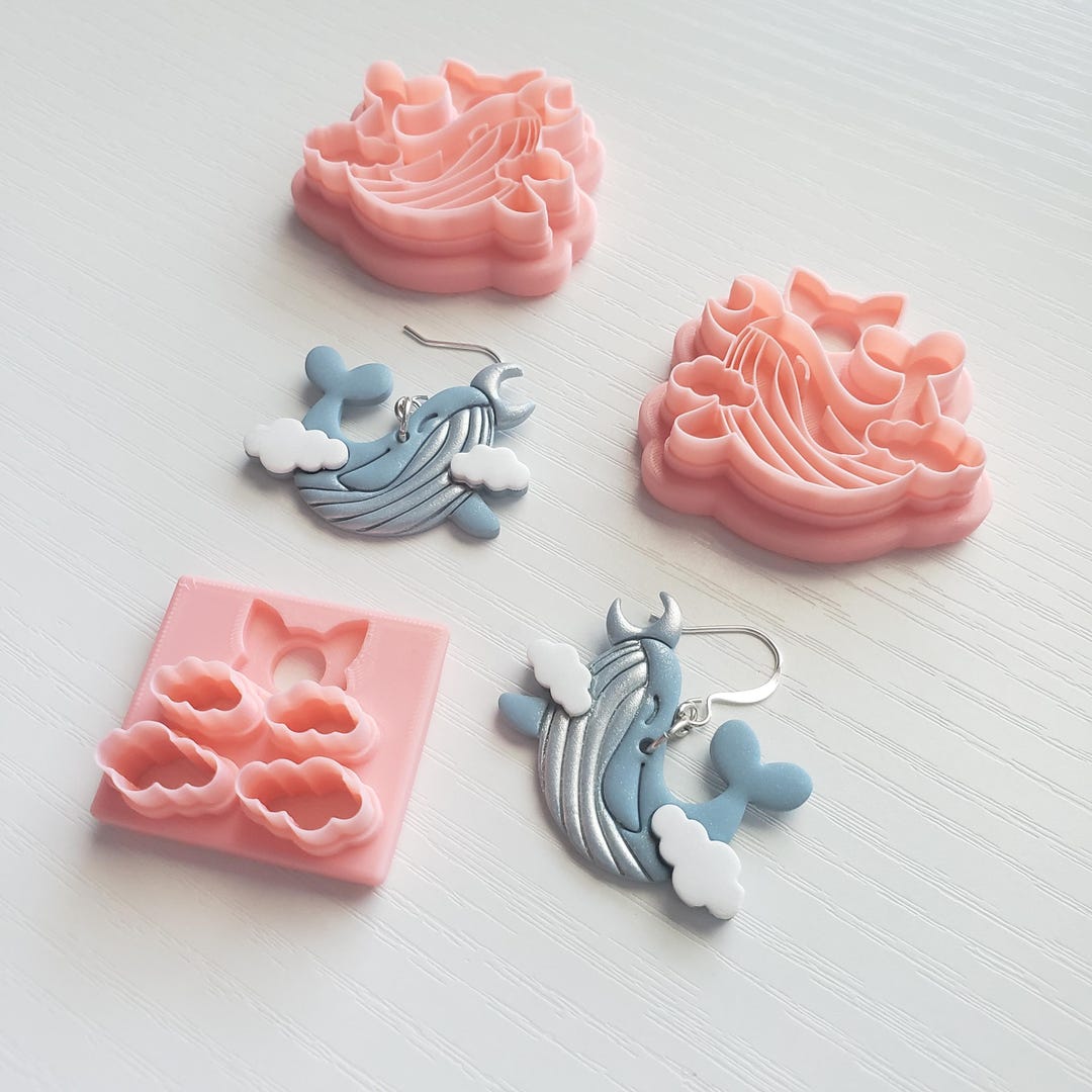 Small Sky Whale - Polymer Clay Cutter Tool - Cute Designs by the Pudgy ...