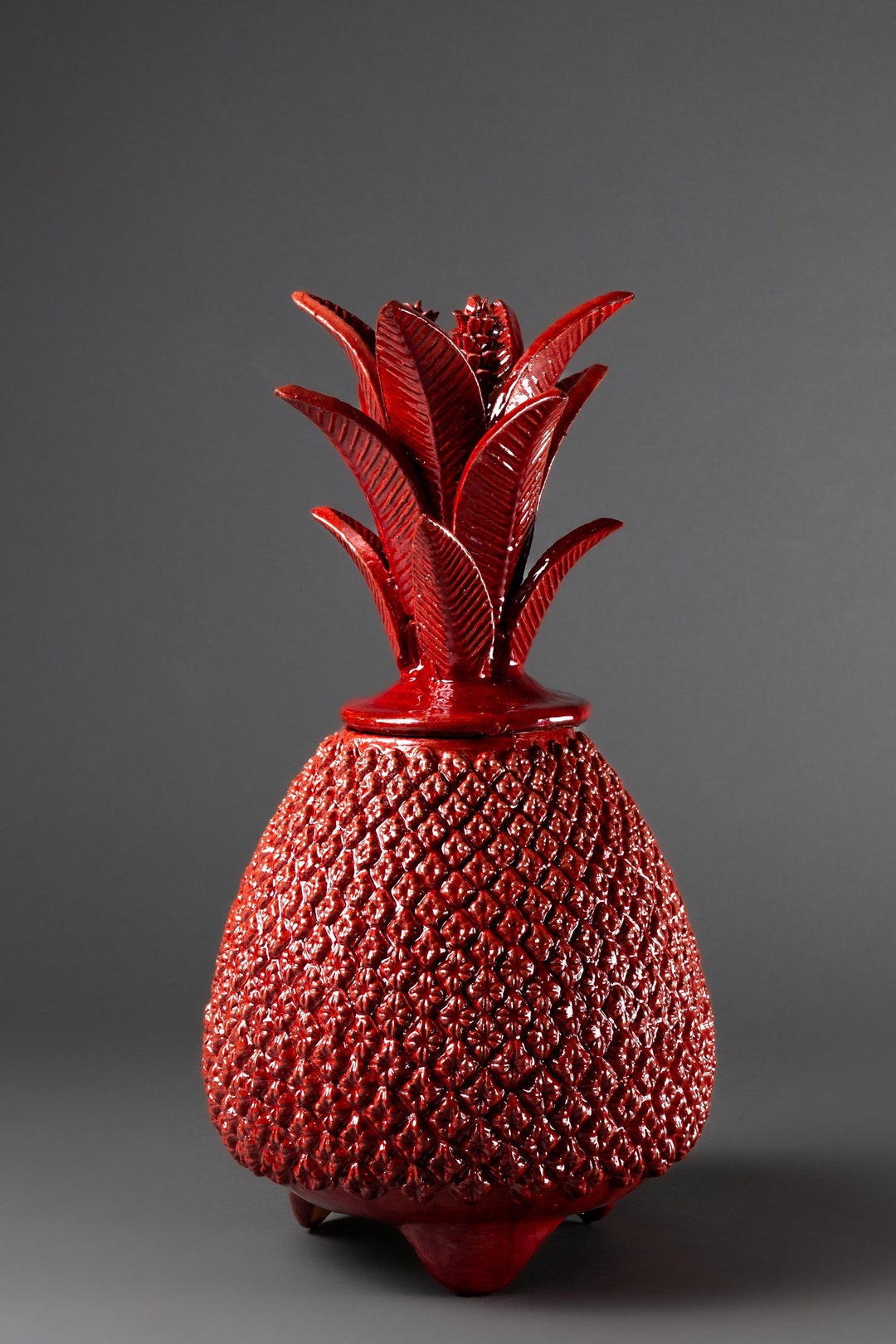 Red Enameled Piña (pinnaple) Large - Etsy