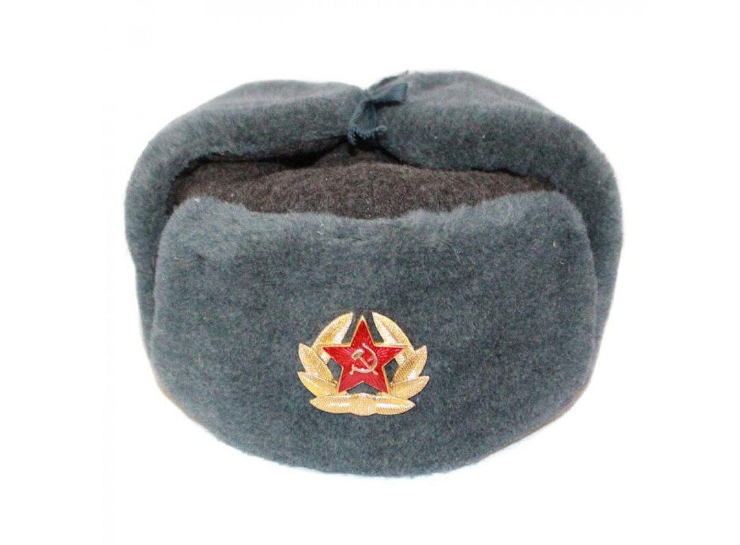 Original Soviet Army Winter Hat M69 With Earflaps ushanka, With a Red ...